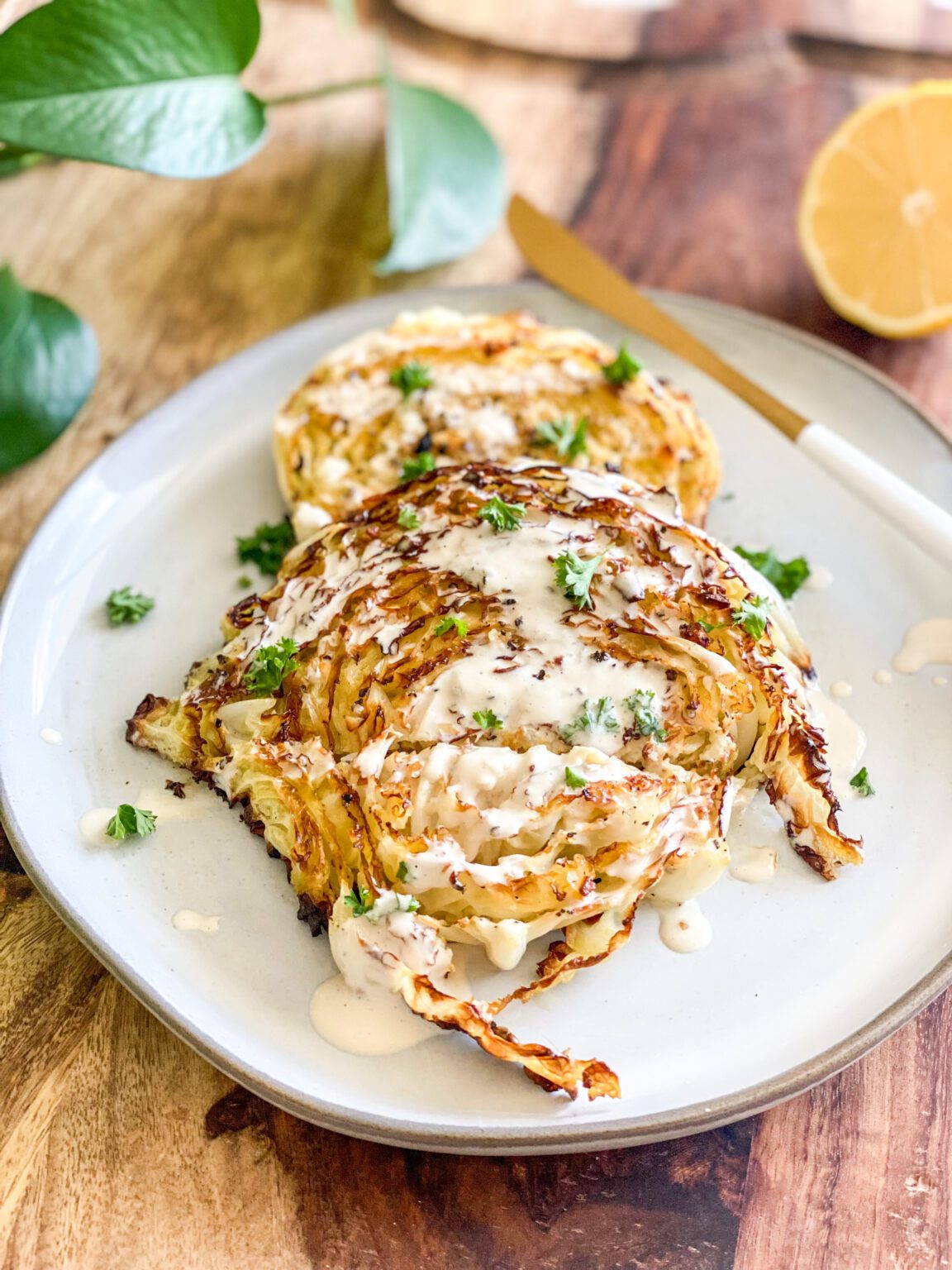 Roasted Cabbage Steaks • Consciously Vegan